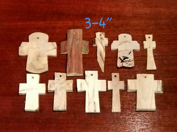 Wooden Crosses Set of 10 3-4 Rustic Wood Cross | Etsy