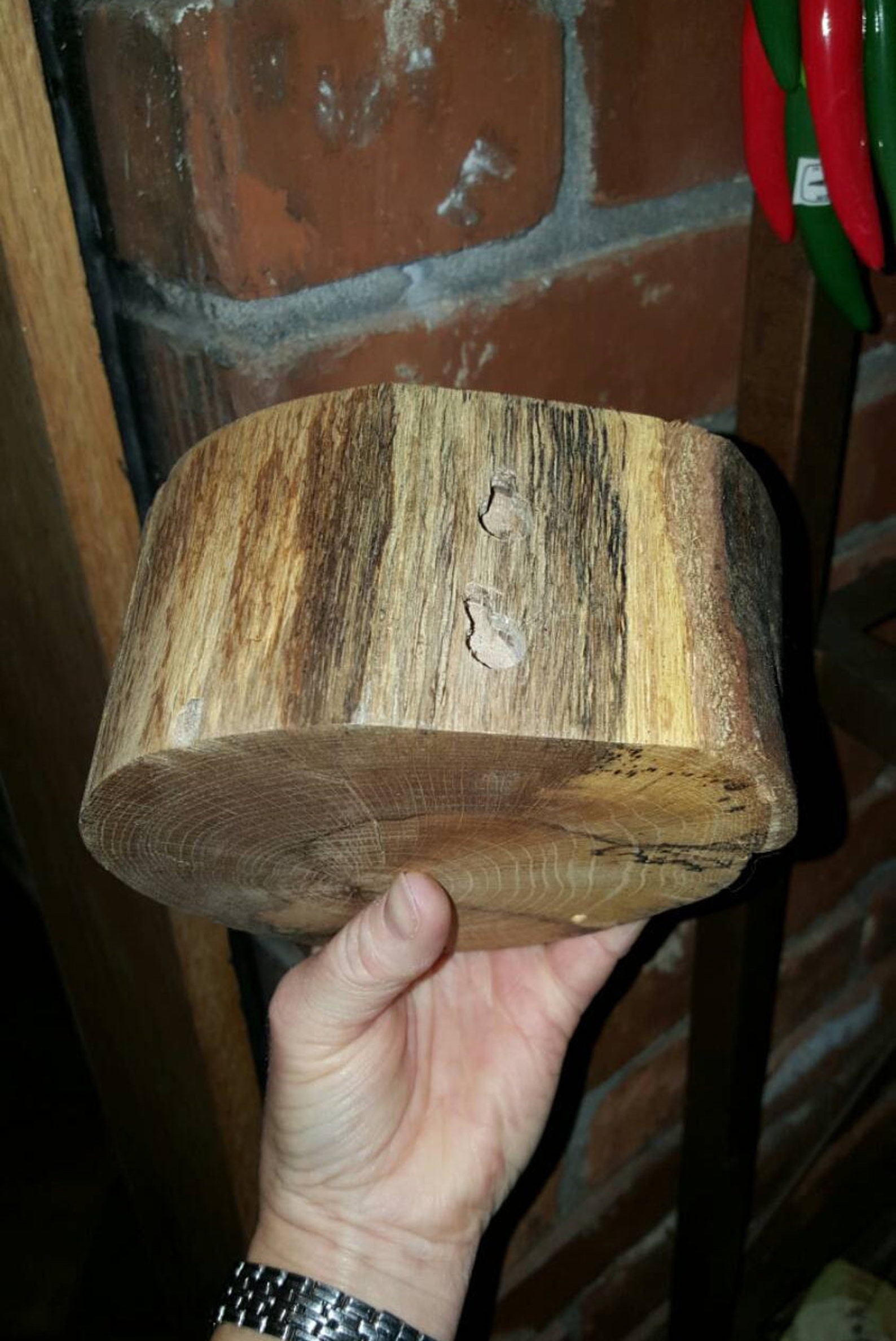 Live Edge Wood Wall Sconces | Floating Spalted Oak Log Sconce | Hanging ...