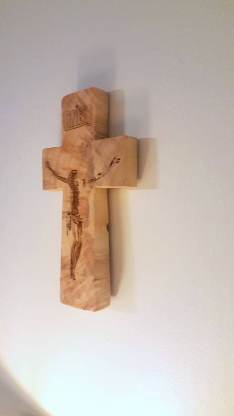Wooden Crucifix 6 Laser Engraved Jesus INRI Banner - Etsy