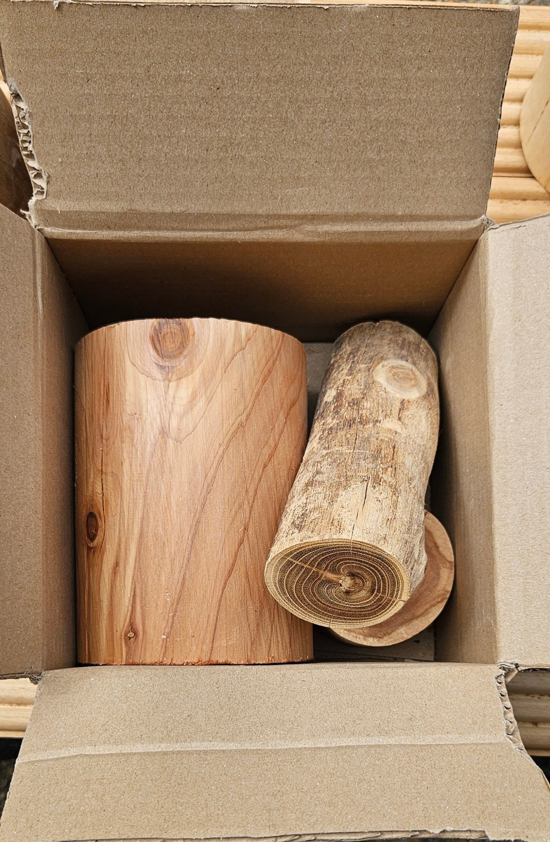 Wood Blanks for Carving or Turning | Log Blocks | 400 Cu in Box of ...
