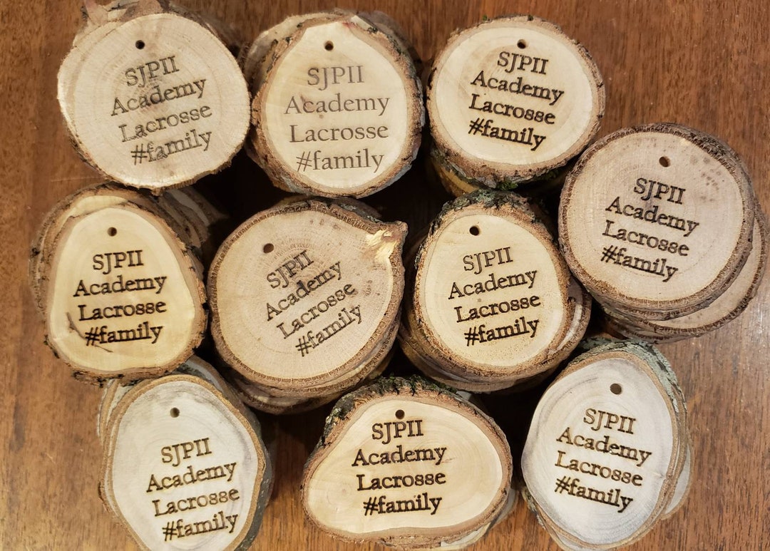100+ Large Laser Engraved Log Slice Gift Tags | Personalized Branch ...