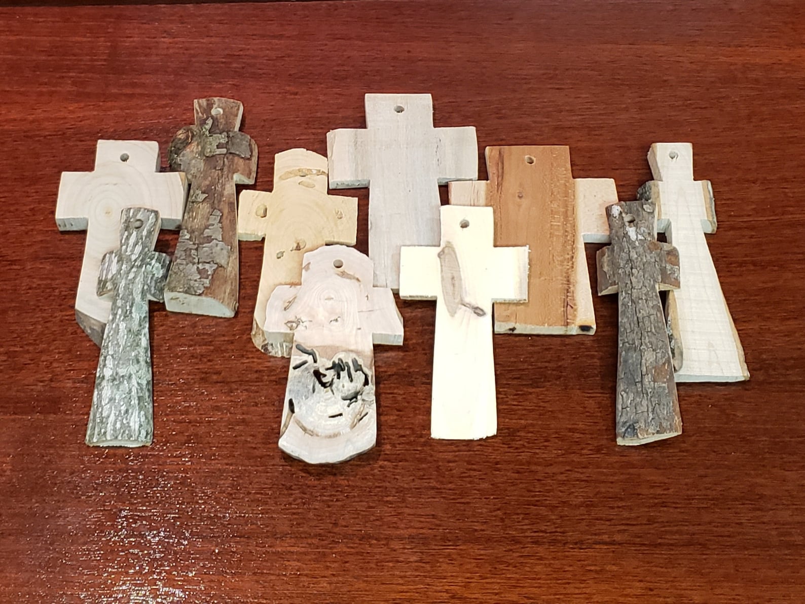 25 Wooden Cross Set 4-5 Carved Log Crosses for | Etsy
