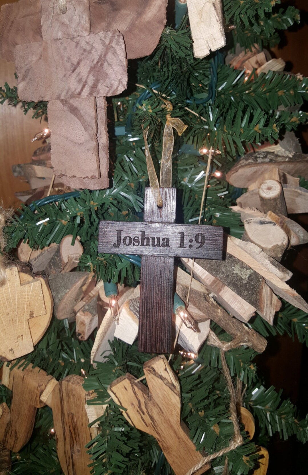 Engraved Cross Keepsake Ornament | Custom Wooden Christening ...