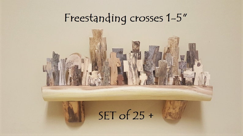 25 Standing Wood Crosses 1-5 Live Edge Carved Log | Etsy