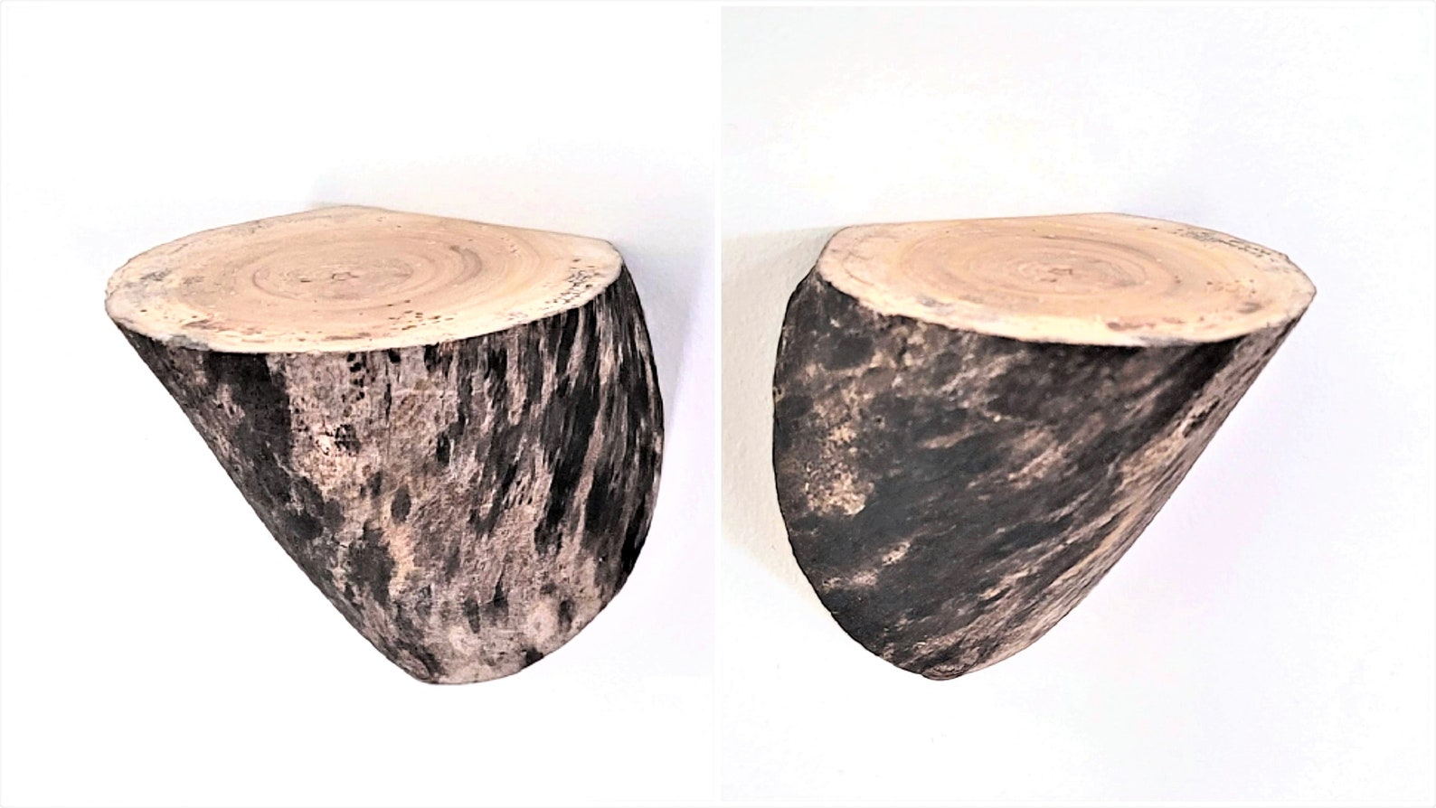 Live Edge Wood Wall Sconces Floating Spalted Oak Log Sconce - Etsy