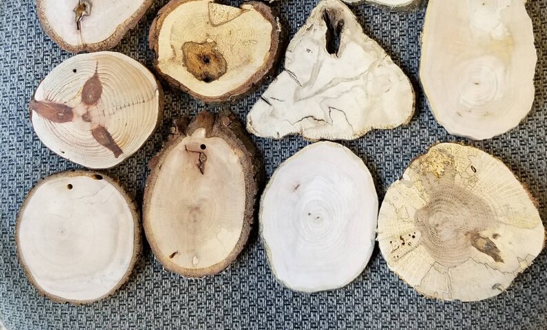 XL Wood Cookies 3-4" Log Slices | Rustic Wedding Party Wooden Name Tag ...