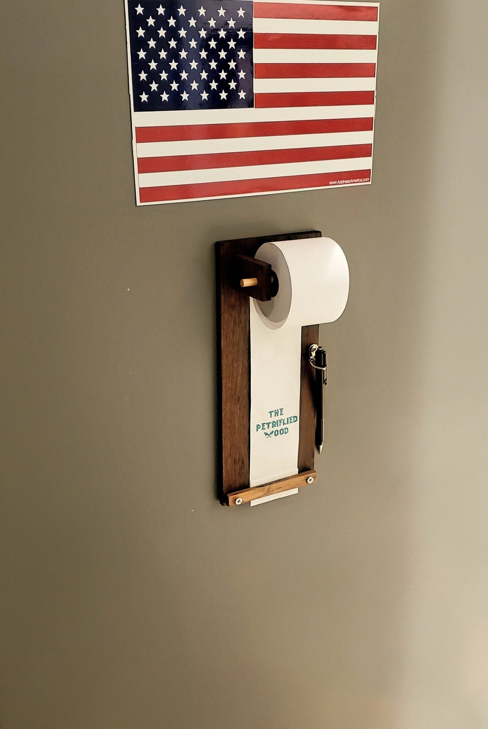 Wooden Roll Pad Holder Wall Mounted TO DO Shopping List - Optional ...