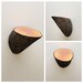 Live Edge Wood Wall Sconces Floating Spalted Oak Log Sconce Hanging ...