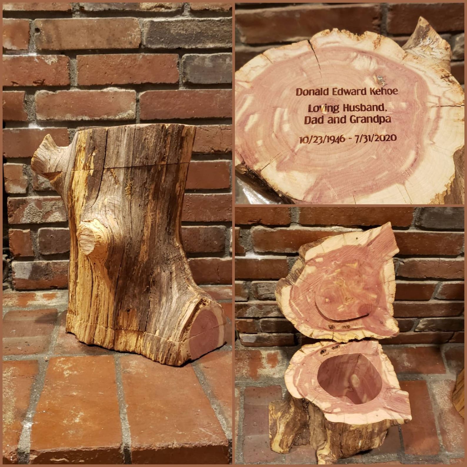 Log Cremation Urn-large | Custom Made Hollowed Tree for Human Remains ...