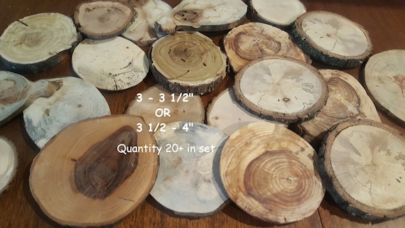 XL wood cookies 3-4 log slices rustic wedding party | Etsy