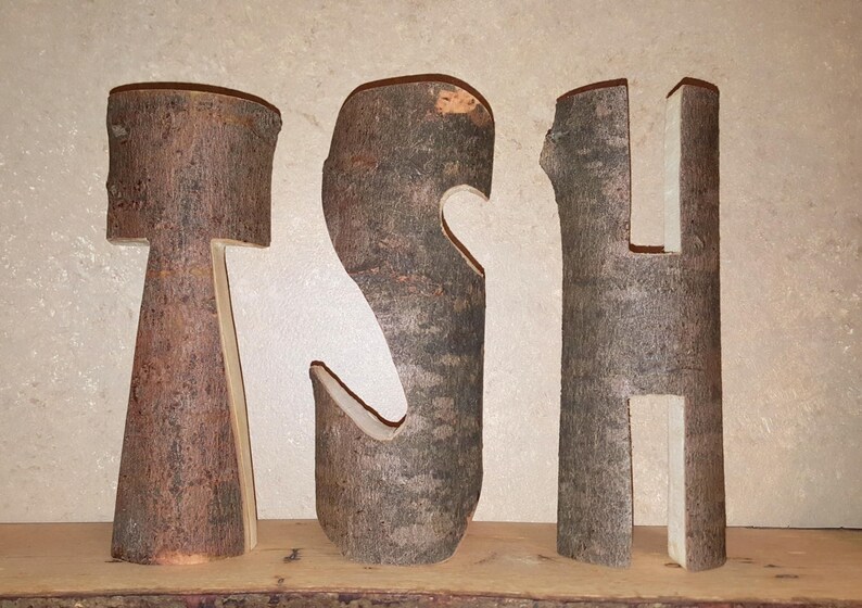 Rustic Standing Custom wood letters hand carved from live edge | Etsy
