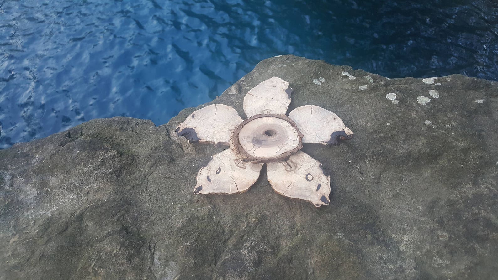 Large Wood Flower with Log Slice petals Rustic Wooden | Etsy