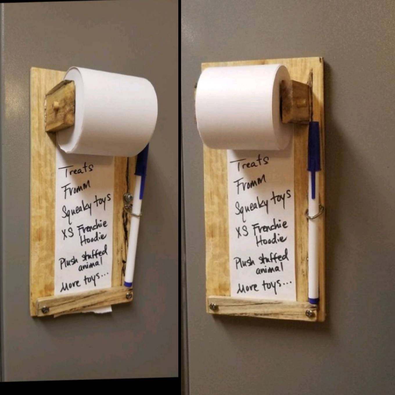 Wooden Roll Pad Holder Wall Mounted TO DO Shopping List - Optional ...