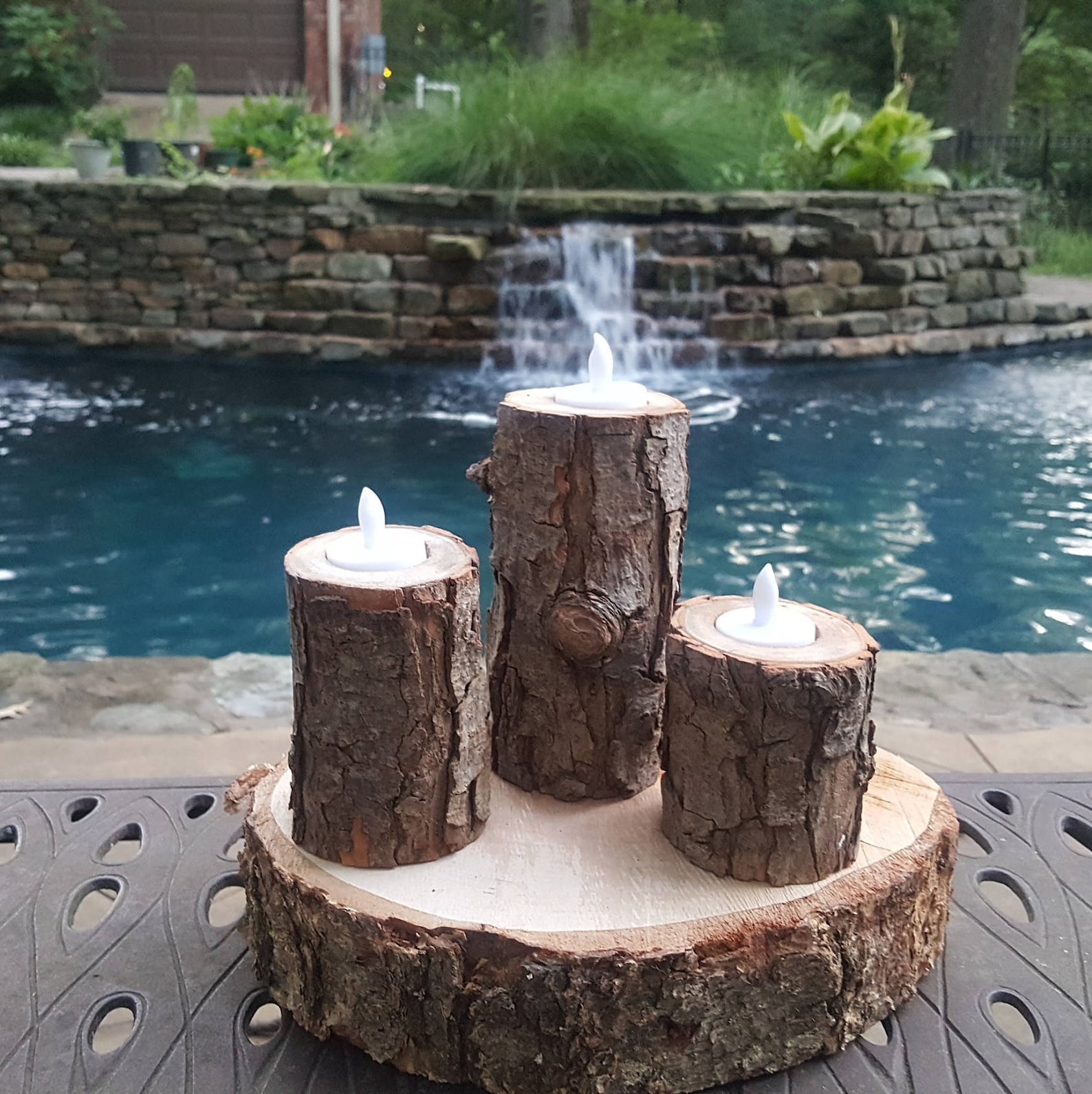Log Candle Tea Light Holders Set of 3 for Home or Event | Etsy