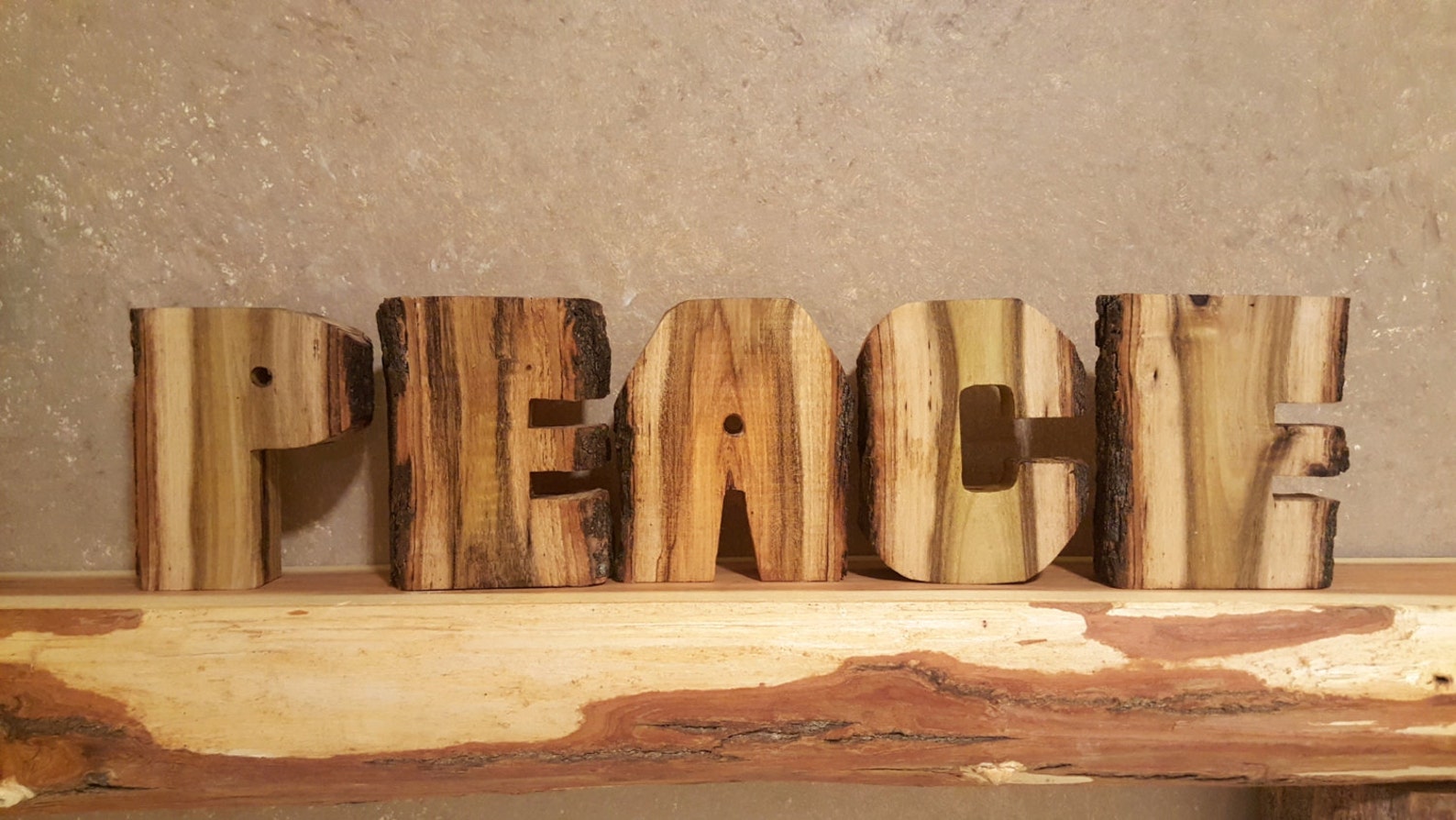 Rustic Standing Custom Wood Letters Hand Carved From Live Edge - Etsy