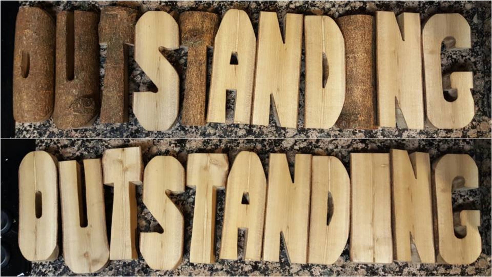 Standing Wood Letters - Rustic Custom Live Edge Wooden Word or Name ...
