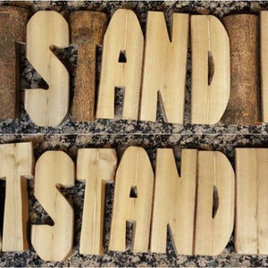 Standing Wood Letters - Rustic Custom Live Edge Wooden Word or Name ...