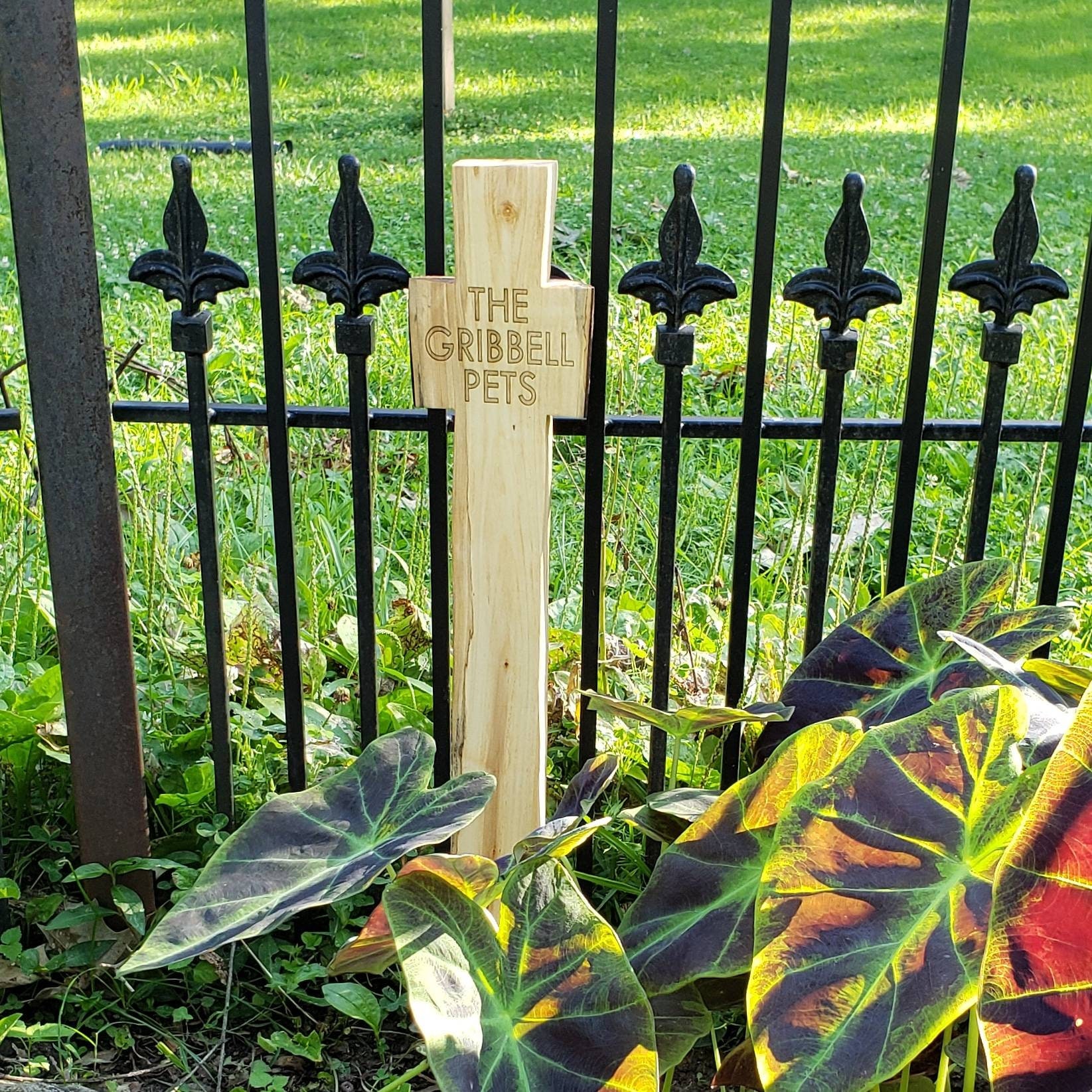 Grave Marker Engraved Cross Custom Wooden Graveside Burial - Etsy