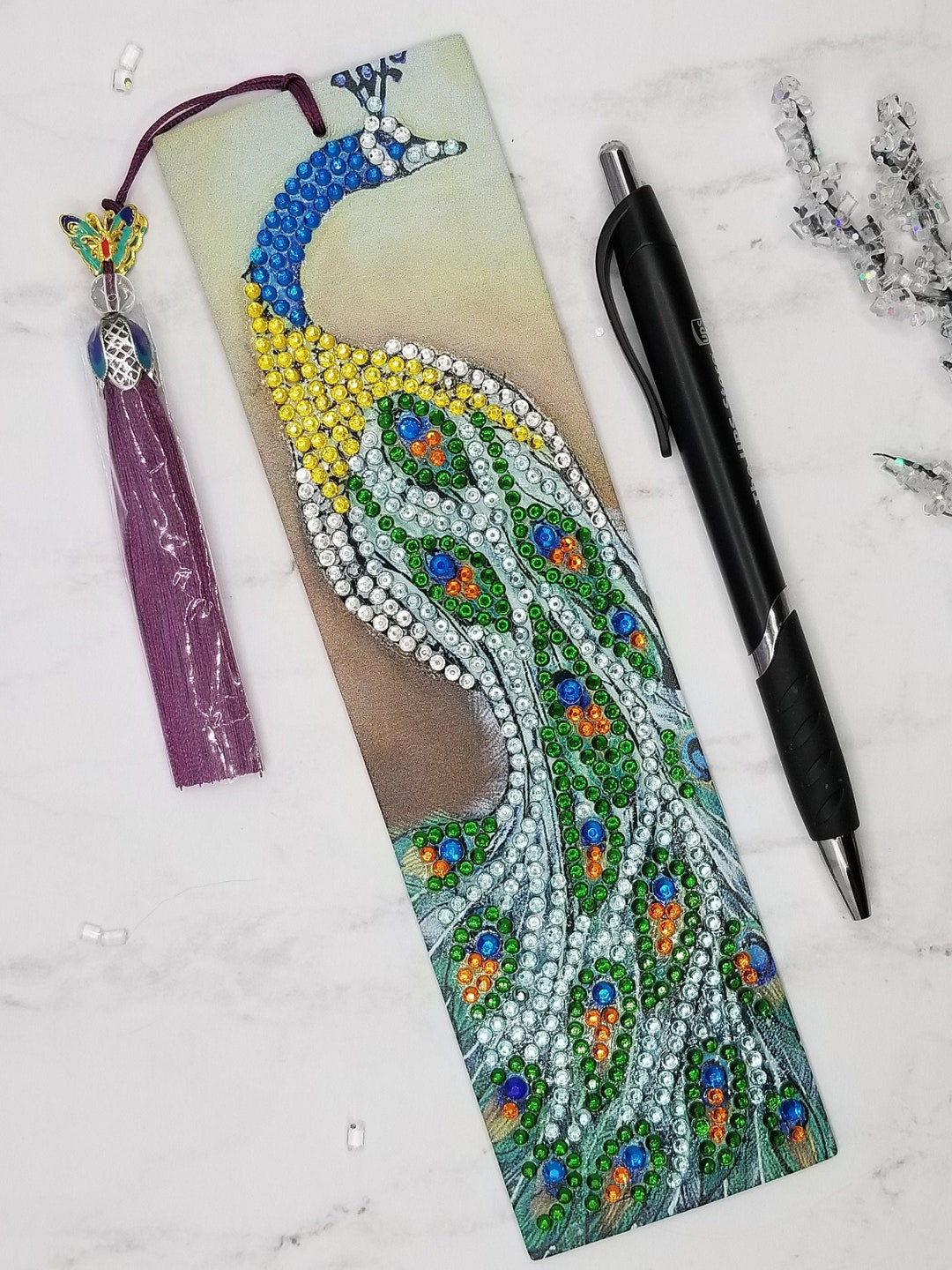 Peacock Leather Bookmark - Etsy