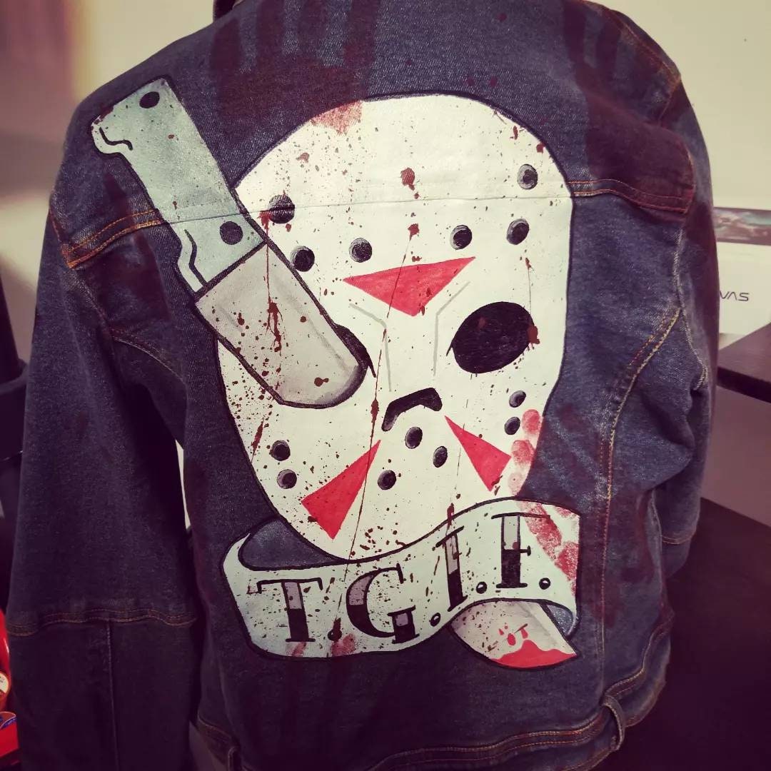 Custom Punk Horror TGIF Friday 13th Denim Jacket OOAK Size Medium - Etsy