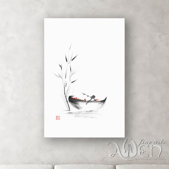 Zen Painting Art Print Japanese Wash Basin Sumi-e Painting | Etsy