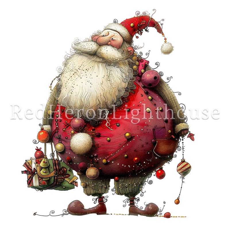 Old Fashioned Santa Clipart, 13 High Quality Pngs/jpgs Printable ...