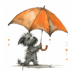 10 Cute Dogs With Umbrellas Clipart Set, Jpgs/pngs, High Quality ...