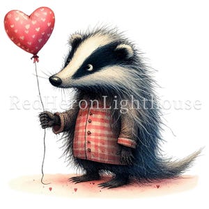 Love Heart Badger Clipart, High Quality Designs, 14 Pngs/jpgs ...