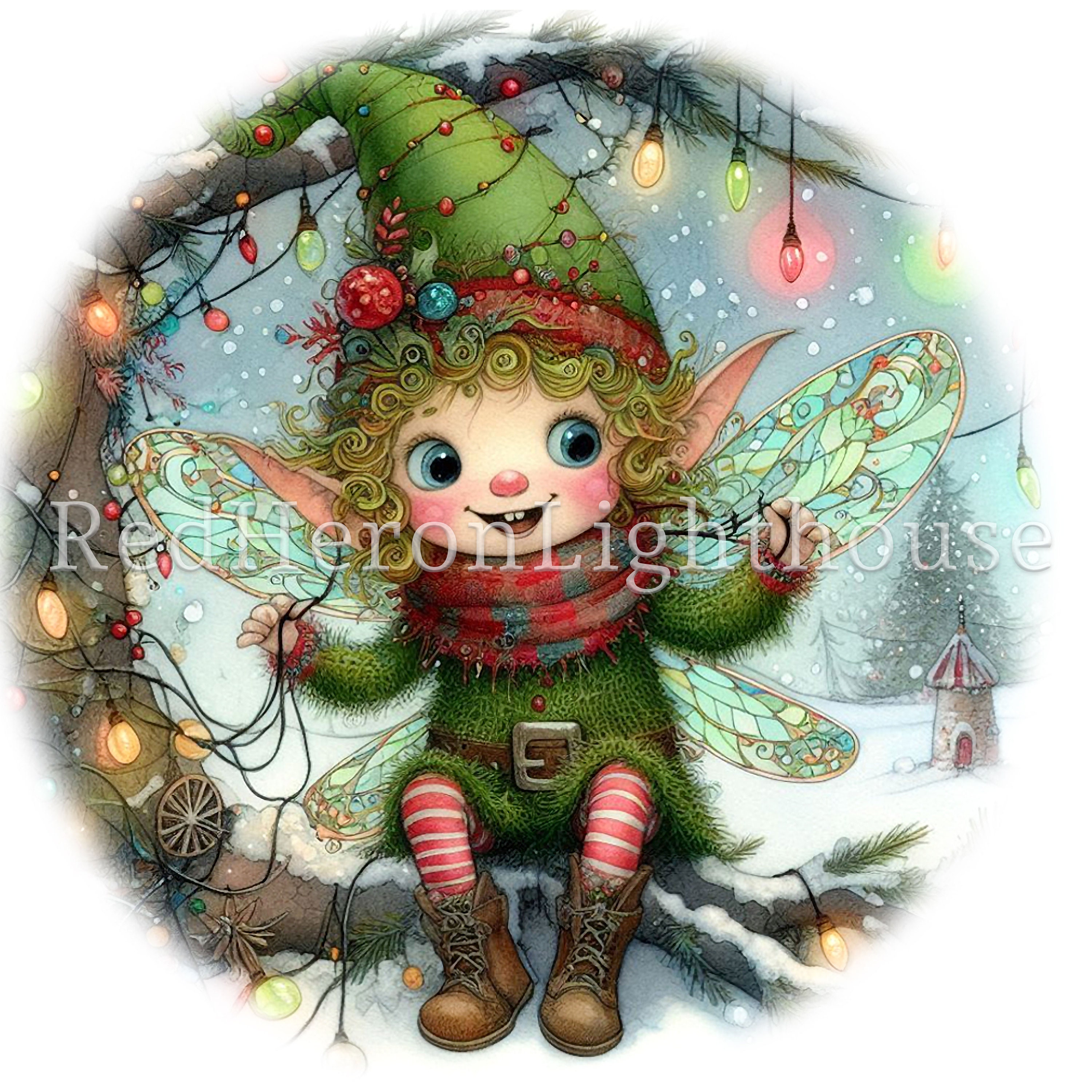Christmas Fairies Clipart Set, 24 Pngs/jpgs, Cute Festive Fairy Designs ...