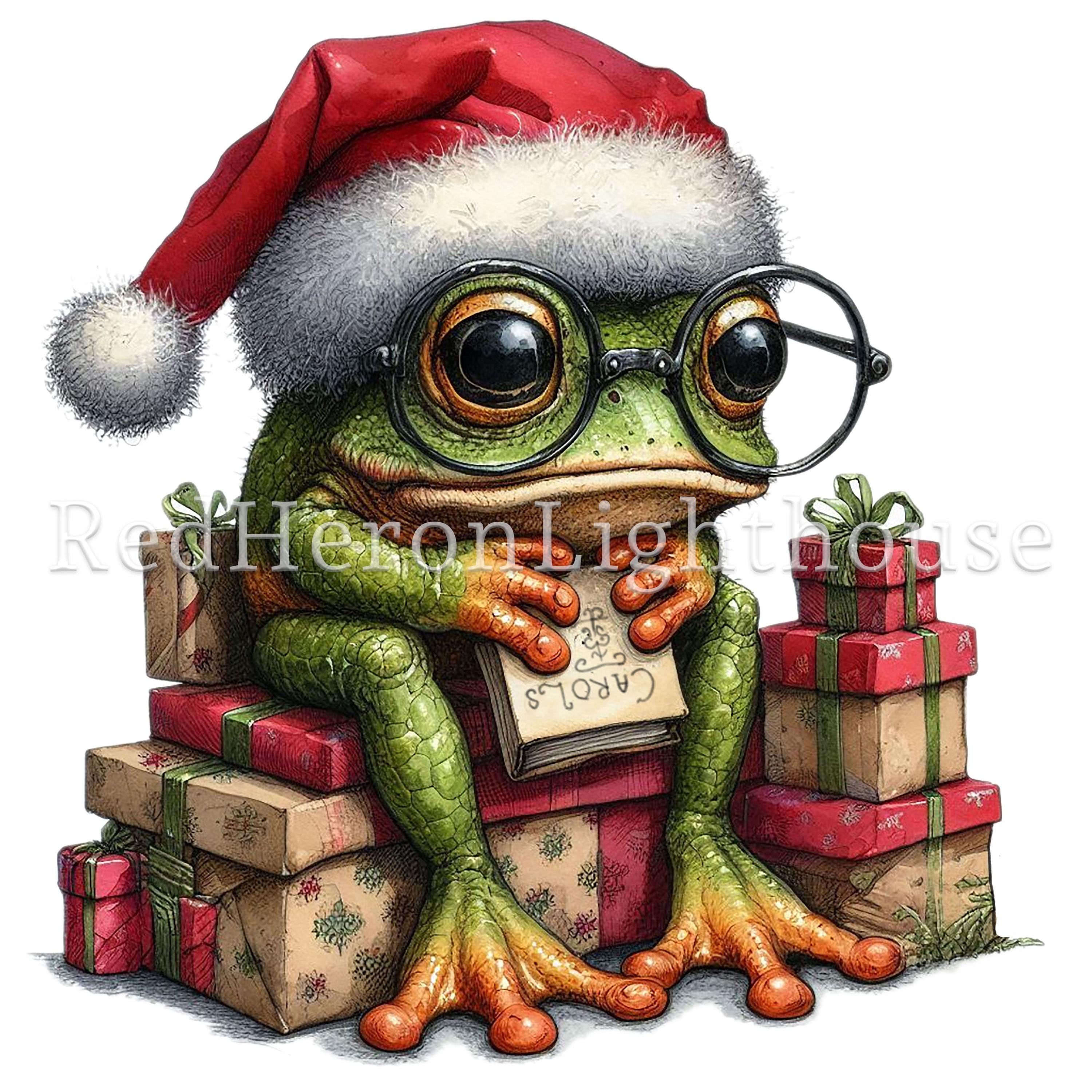 Christmas Frog Clipart, 12 High Quality Pngs/jpgs, Funny Animal Art ...