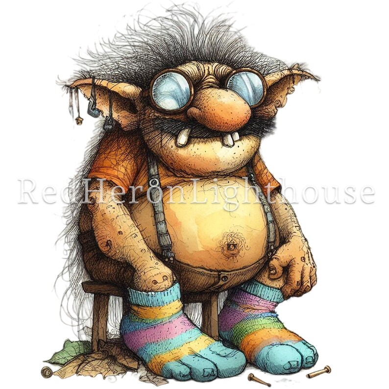 Cheeky Troll Clipart Set, 14 Pngs/jpgs, Whimsical Ogre, Funny Fairy ...
