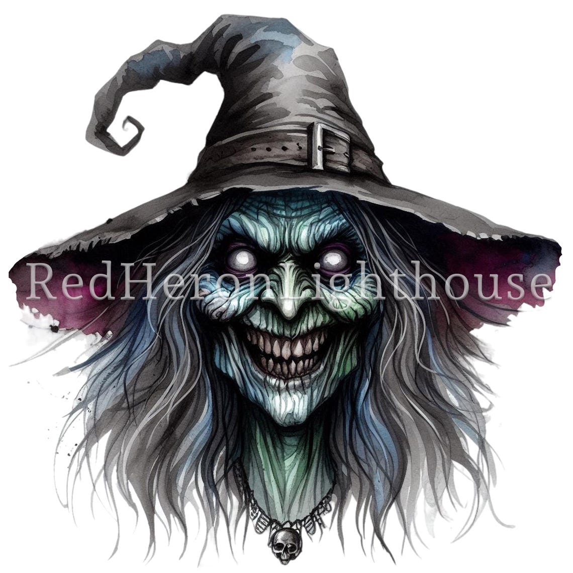 Scary Witch Clipart Set, 13 Pngs & Jpegs, Wicked Ugly Witches ...