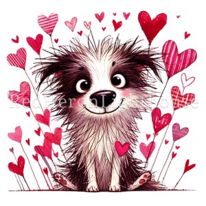Love Heart Dog Clipart, 17 High Quality Pngs/jpgs, Dog Lover Clipart ...