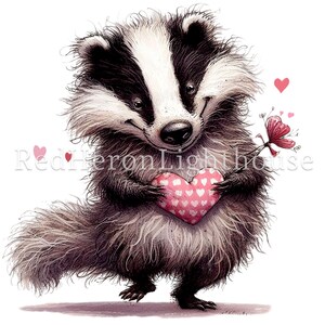 Love Heart Badger Clipart, High Quality Designs, 14 Pngs/jpgs ...