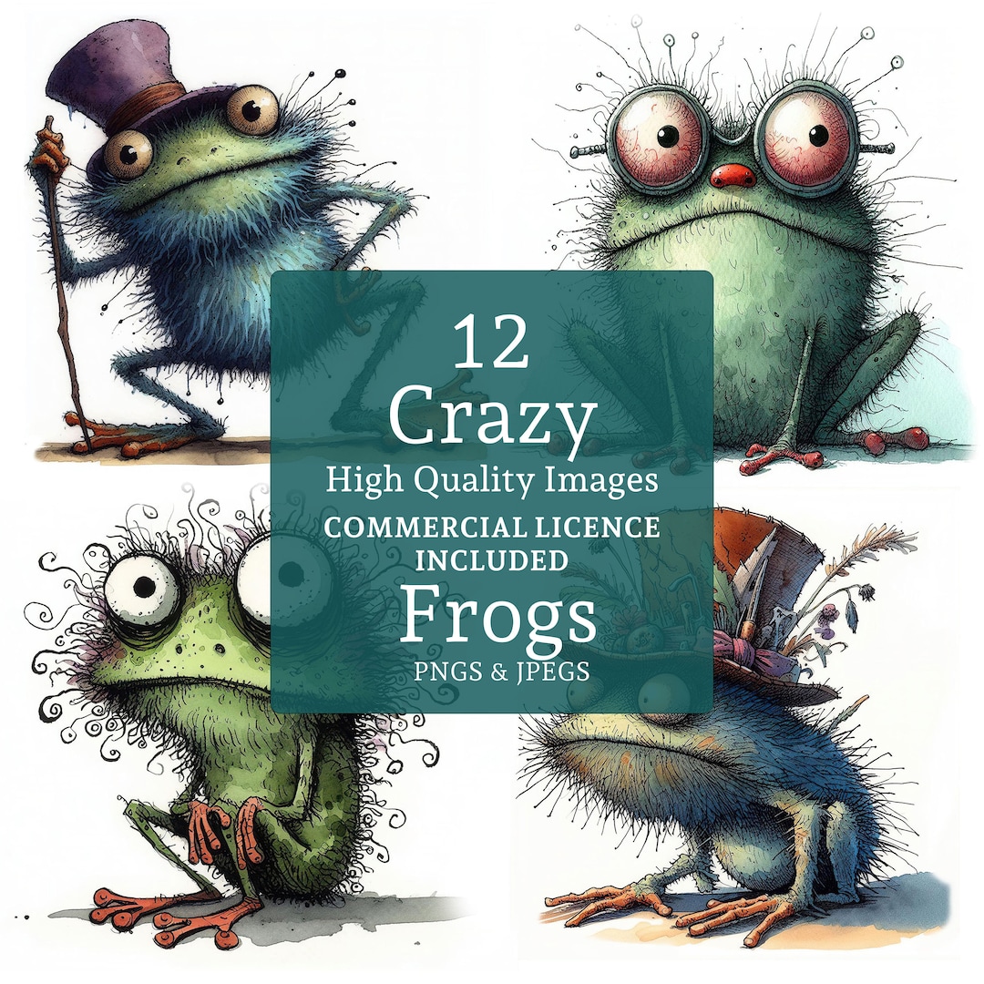 Crazy Frog Clipart, 12 High Quality Pngs & Jpgs, Funny Frog Designs ...