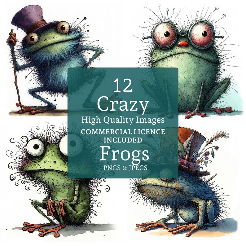 Crazy Frog Clipart, 12 High Quality Pngs & Jpgs, Funny Frog Designs ...