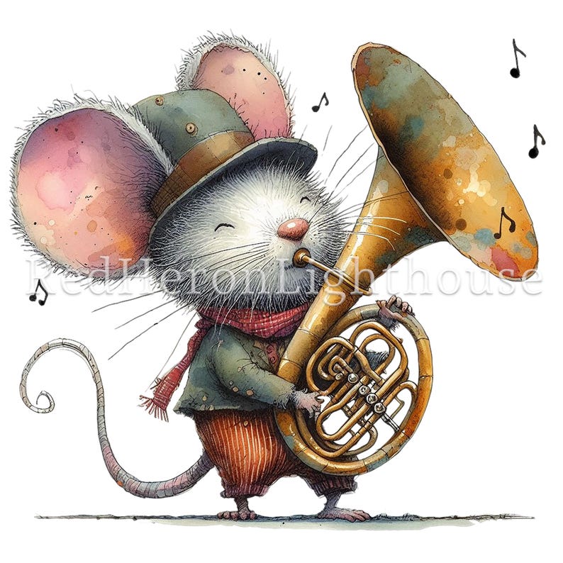 Musical Mice Clipart, 18 High Quality Pngs/jpgs, Quirky Mouse Images ...