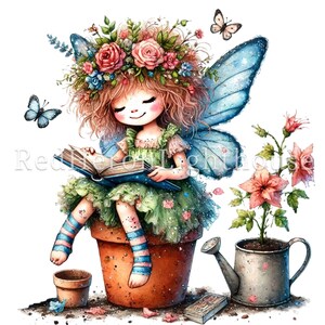 Garden Fairy Clipart, 13 High Quality Pngs/jpgs, Cute Flower Fairies ...