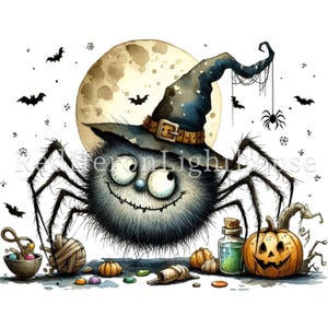 Spooky Spiders Clipart 12 Pngs/jpgs, Funny Insect Designs, Humorous ...