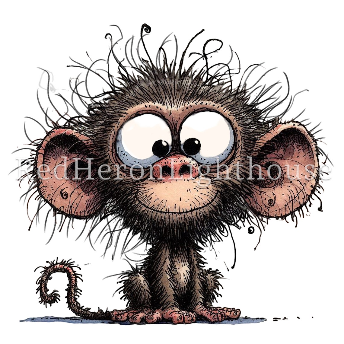 Funny Monkey Clipart, 12 Pngs/jpgs, Scruffy Chimp Designs, Quirky ...