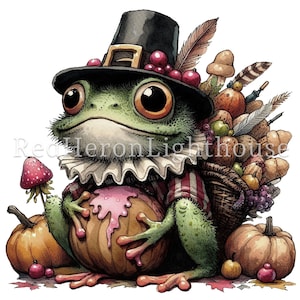 Thanksgiving Frogs Clipart, 16 Pngs/jpgs, Autumn Frogs, Quirky Fall ...