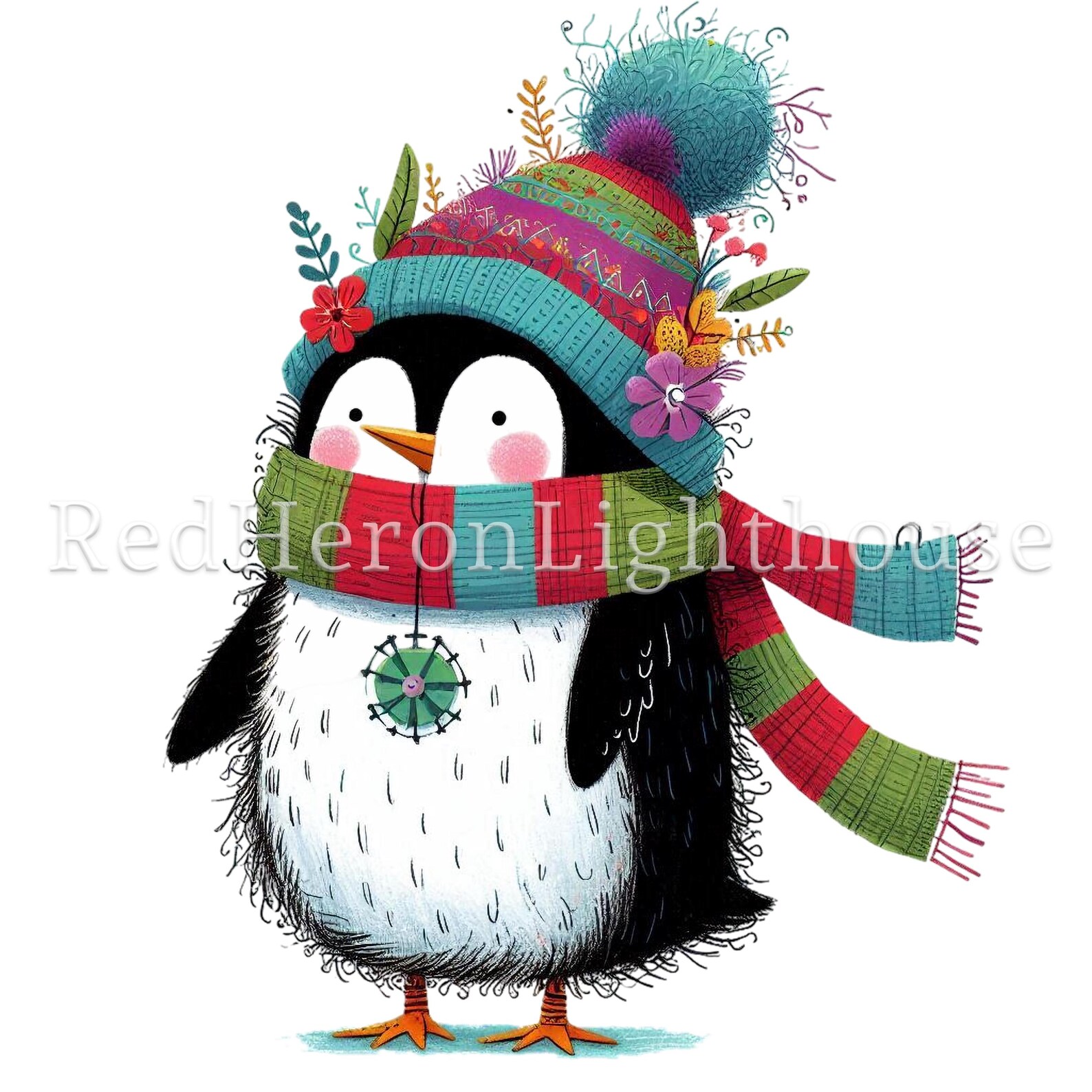 Christmas Penguin Clipart 16 Pngs/jpgs, Festive Winter Animal, Paper ...