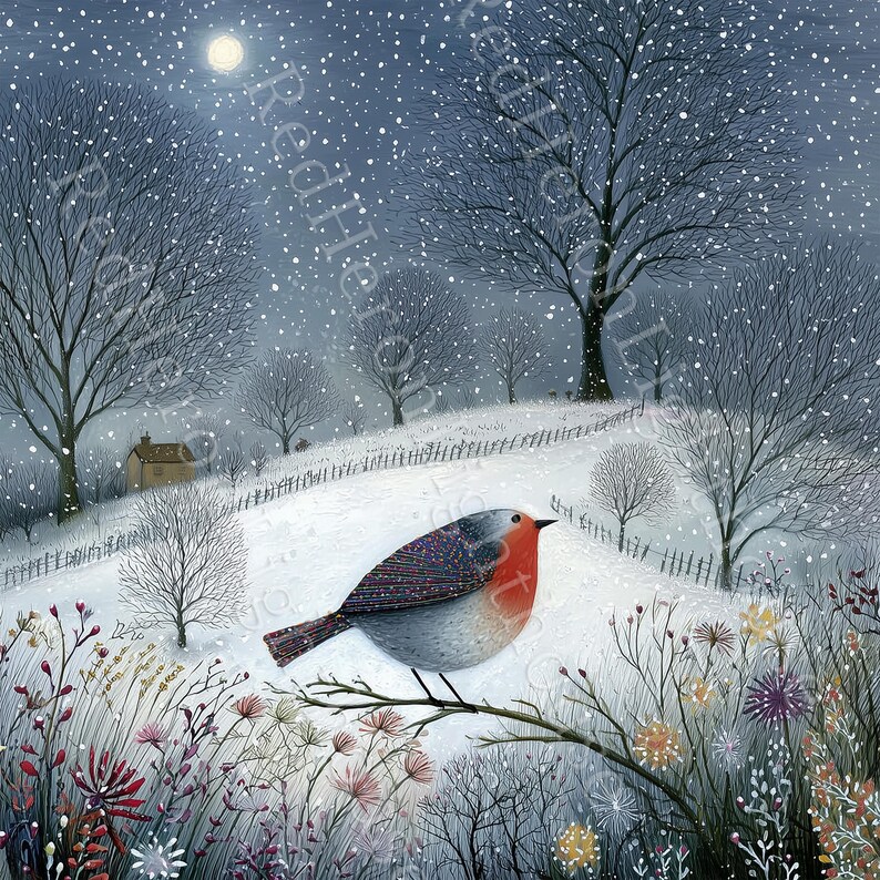 Winter Robin Clip Art, Watercolour Snowy Birds, 18 Jpgs, Digital ...