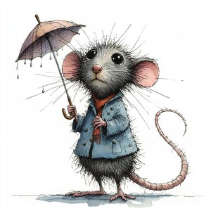 12 Scruffy Mice Clipart Set, 12 Pngs/jpgs, Funny Mouse Art, Whimsical ...