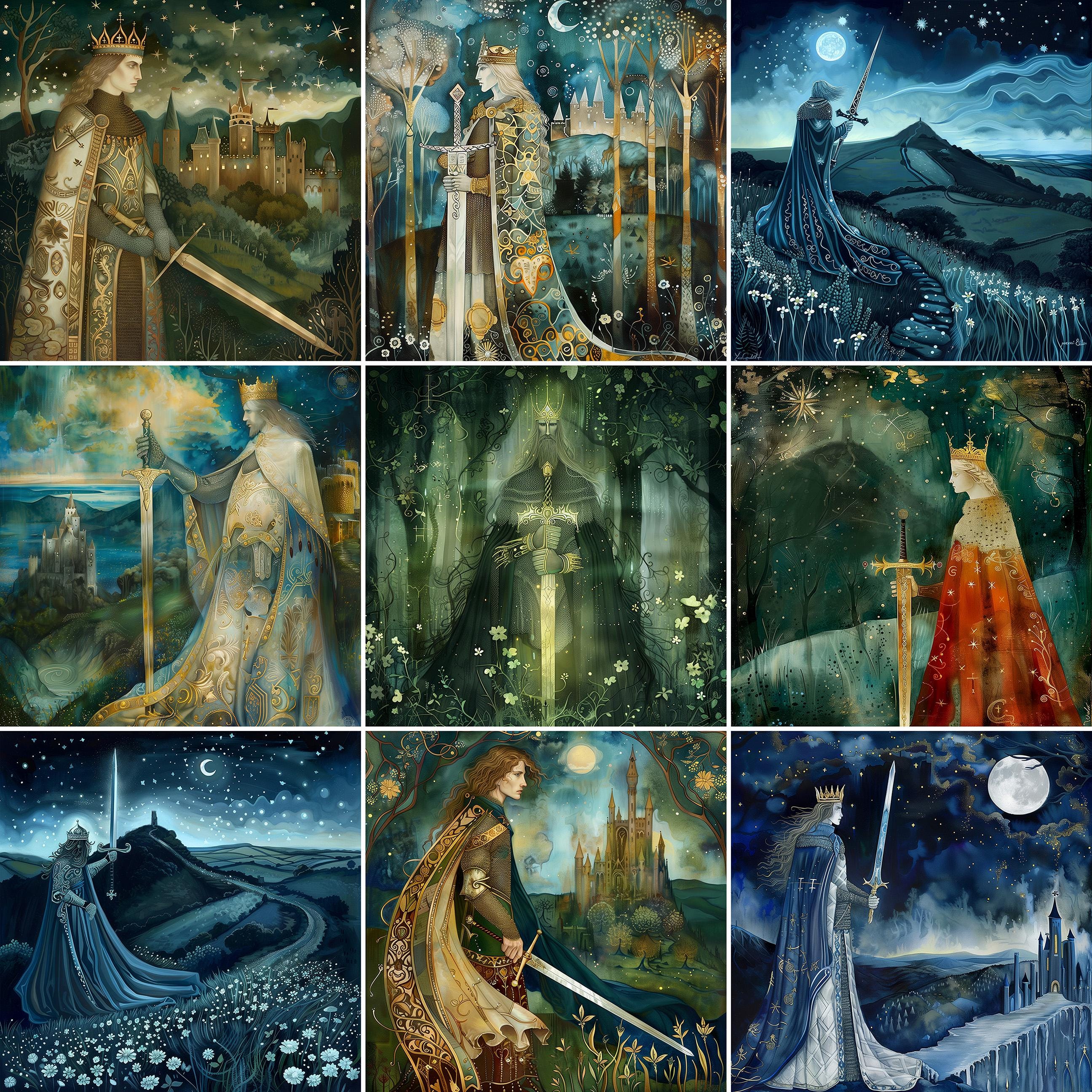Enchanted King Arthur, 18 High Quality Jpgs, Arthurian Legend Excalibur ...