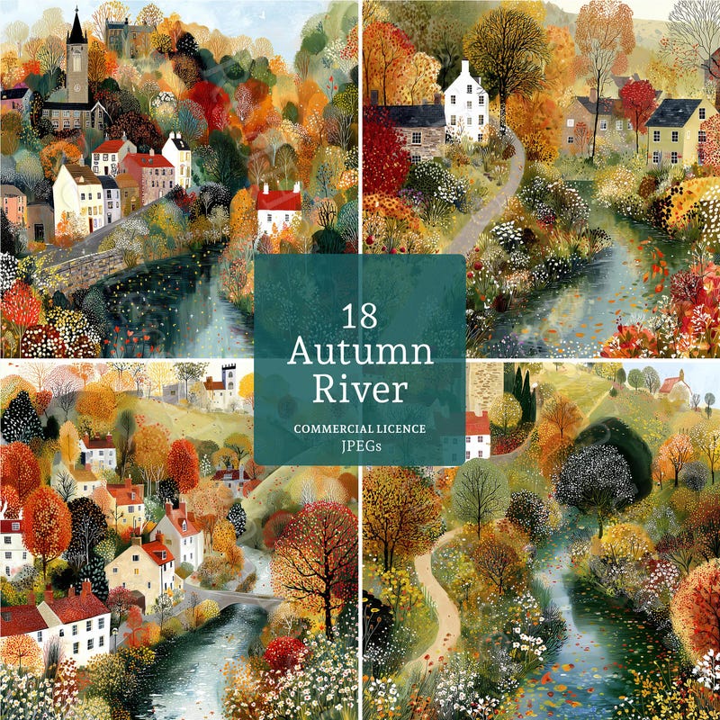 Whimsical Clipart Landscape - Etsy UK