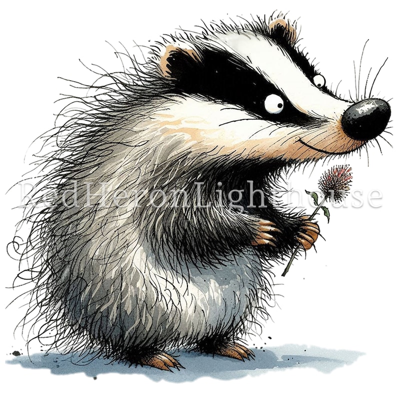 15 Cute Badgers Clipart Set, Pngs/jpgs, Funny Badgers, Adorable ...