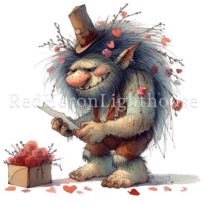 Love Heart Troll Clipart, 12 High Quality Pngs/jpgs, Whimsical Ogres ...