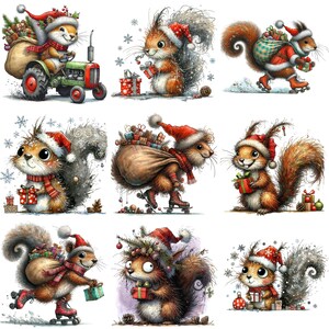 Festive Woodland Animals Bundle Clipart 42 Pngs/jpgs, Christmas Forest ...