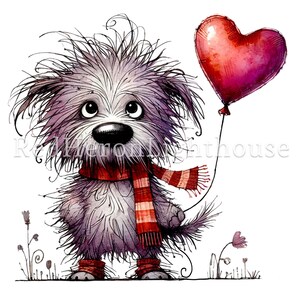 Love Heart Dog Clipart, 17 High Quality Pngs/jpgs, Dog Lover Clipart ...